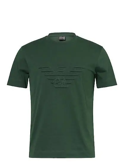 Emporio Armani Eagle Logo-embroidered Cotton T-shirt&nbsp - Sycamore Dis 1 Big Eagle