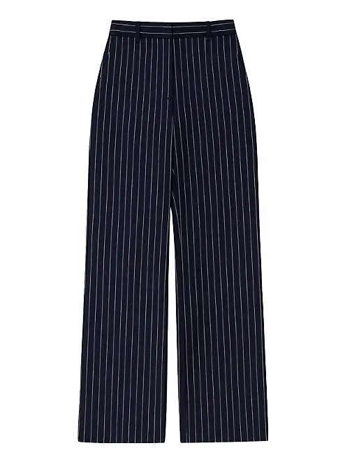 RO&ZO Pinstripe Tailored Woven Trousers - Navy