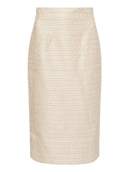 Huishan Zhang Oakley Jacquard Cotton-blend Midi Skirt - Gold