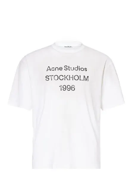 Acne Studios Exford U 1996 Text-print Cotton T-shirt - Dusty White