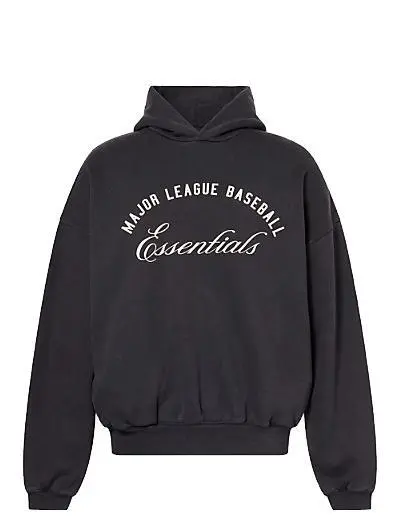 Fear Of God Mlb Sport Text-print Cotton Hoody - Black