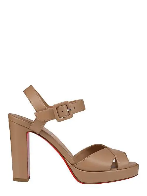 CHRISTIAN LOUBOUTIN Cora 100 Leather Heeled Sandals - Blush/lin Blush