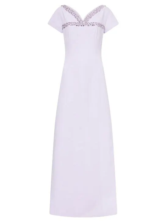 Huishan Zhang Quincy Jewel-embellished Woven Gown - Purple