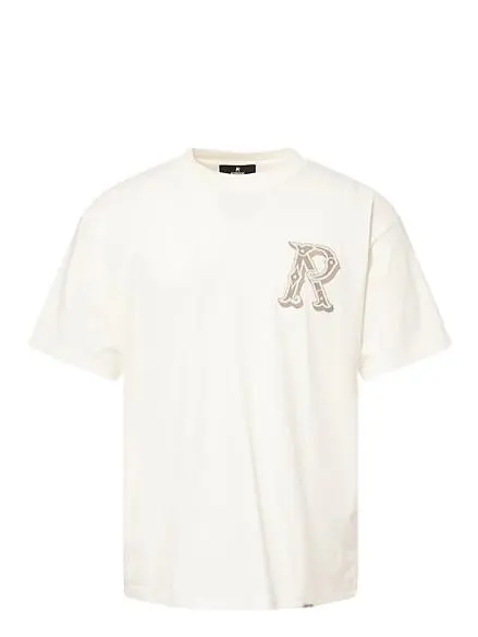 REPRESENT Western Initial Graphic-embroidered Cotton T-shirt - Flat White