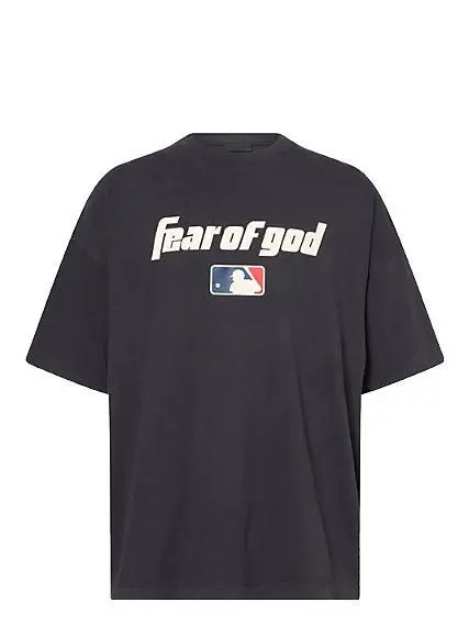 Fear Of God Mlb 90's Sport And Logo Graphic-print Cotton T-shirt - Black