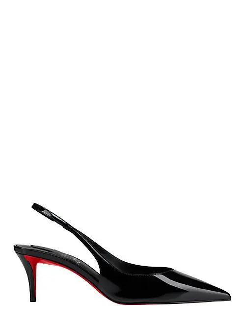 CHRISTIAN LOUBOUTIN Patent-leather Heeled Slingback Pumps - Black/lin Black