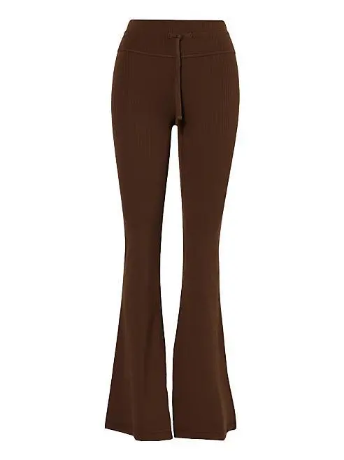 Lululemon Groove High-rise Flared Stretch-rib Yoga Leggings - Walnut Crunch