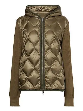 Moncler Tricot Quilted Knitted Jacket - Light Grey