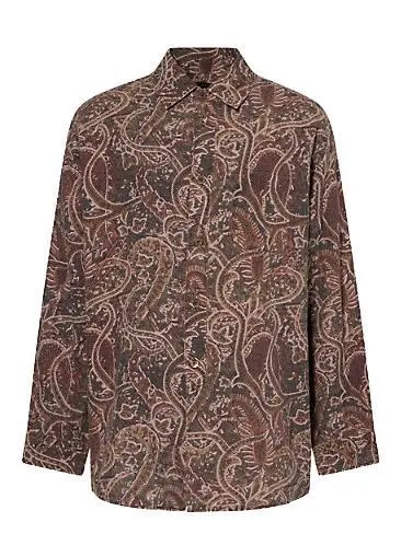 Our Legacy Paisly-print Cotton And Linen Shirt - Overdyed Snake Paisley