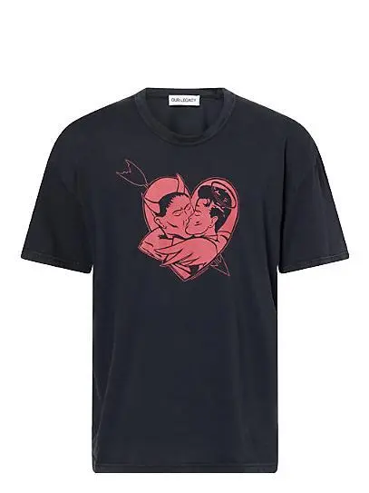 Our Legacy Loose Love Graphic-print Cotton T-shirt - Love Story Print