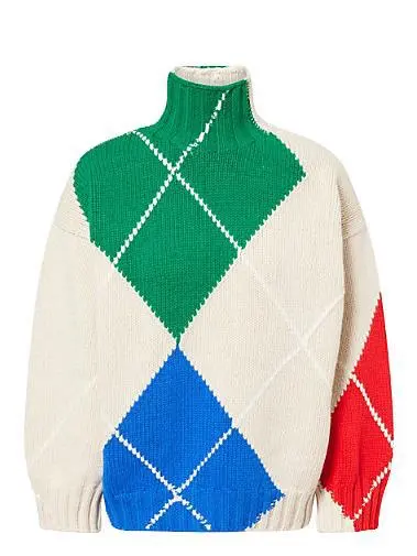 JW Anderson X Pringle Turtle Neck Wool Jumper - Natural