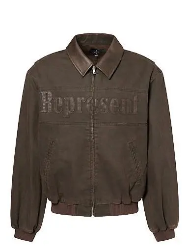 REPRESENT Roscoe Logo Cotton Bomber Jacket - Whisky