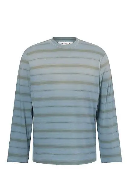 Our Legacy Striped Boxy-fit Long-sleeve Cotton-shirt - Spray Fade Ghost Stripe