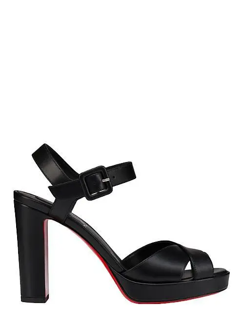 CHRISTIAN LOUBOUTIN Cora 100 Leather Heeled Sandals - Black