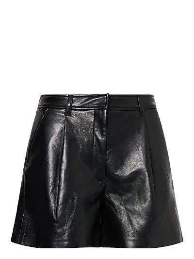 ANINE BING Trent High-waist Leather-blend Shorts - Black Recycled Leather