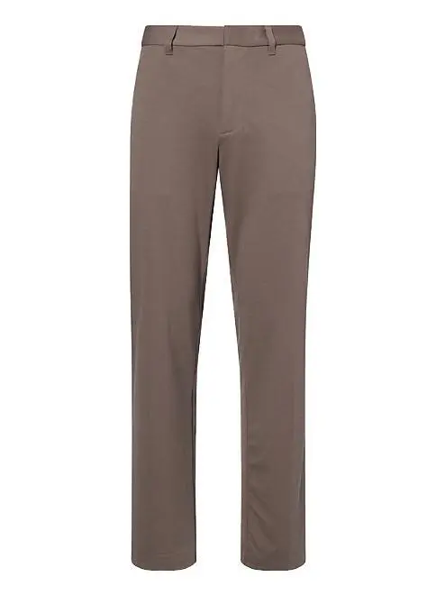 Emporio Armani Logo-embellished Textured Straight-leg Trousers - Major Brown