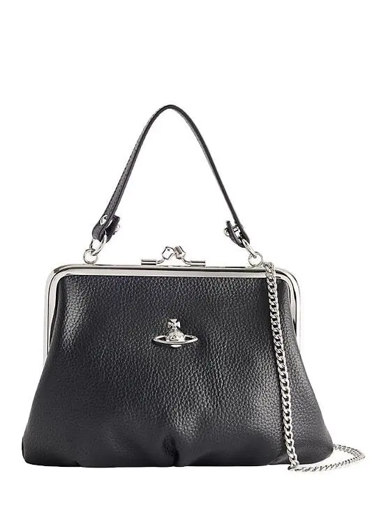 VIVIENNE WESTWOOD Granny Frame Faux-leather Top-handle Bag - Black