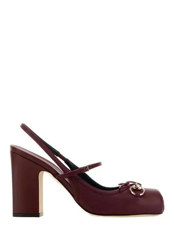 Gucci 95mm Horsebit Mary Jane Pumps - Red