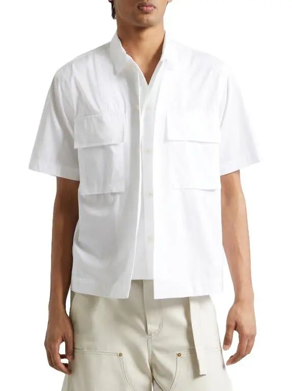 Sacai Poplin Camp Shirt - Off White