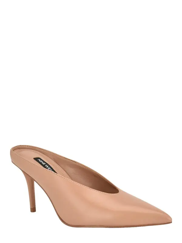 Nine West Pointed Toe Mule - Light Natural
