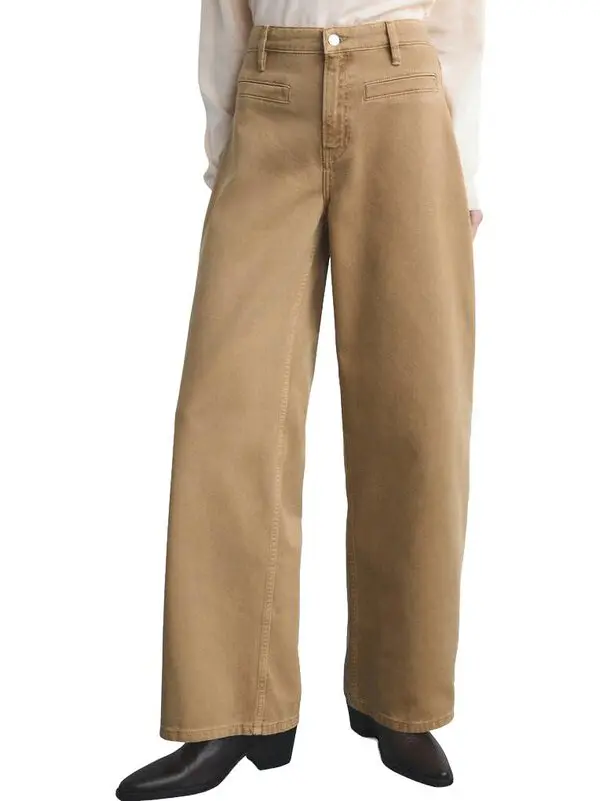 Mango Welt Pocket Balloon Jeans - Caramel