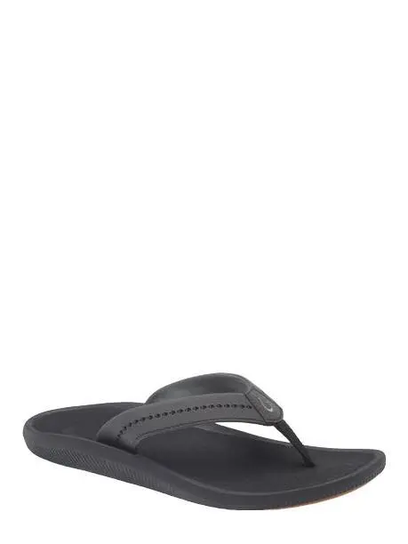 Olukai Ulele Water-resistant Flip-flop - Black/black