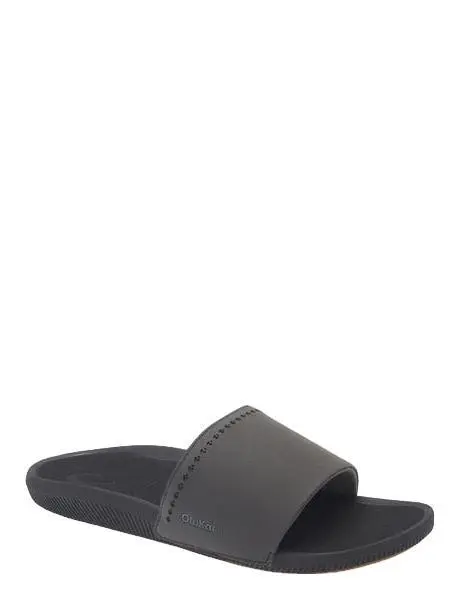 Olukai Ulele Water Resistant Slide Sandal - Black/black