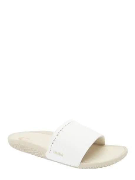 Olukai Ulele Water Resistant Slide Sandal - Bright White/tapa