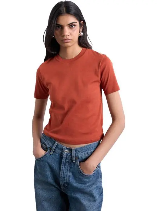 Topshop Everyday Shrunken Cotton T-shirt - Rust
