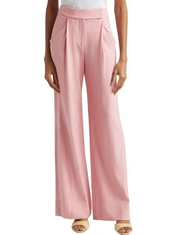Veronica Beard High Waist Wide Leg Pants - Petal