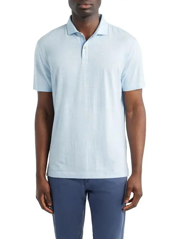 Johnnie-o Starnes Heathered Cotton Blend Polo - Zen