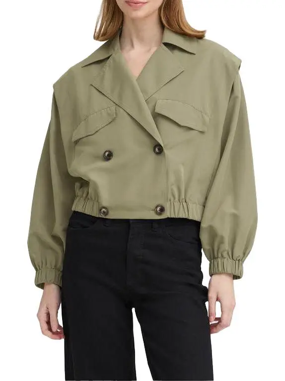 ICHI Blouson Trench Jacket - Deep Lichen Green