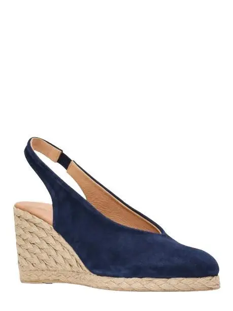 Andre Assous Pamala Slingback Wedge Pump - Navy Suede