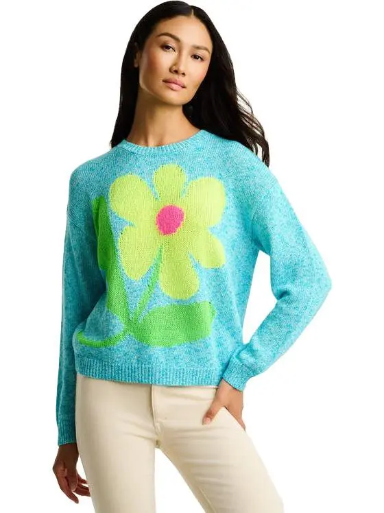 Lisa Todd Bel Fiore Flower Sweater - Blue Crush
