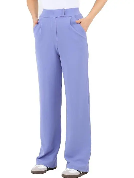 PROLOGUE SHOES High-waist Wide Leg Stretch Palazzo Trousers - Lavender