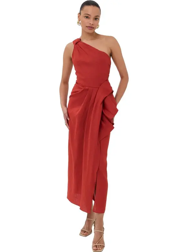 Johanna Ortiz Salsero Midi Dress - Red