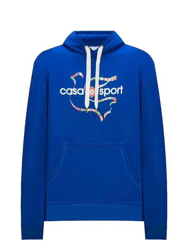 Casablanca Drapeau De Collombes Printed Hoodie - Blue