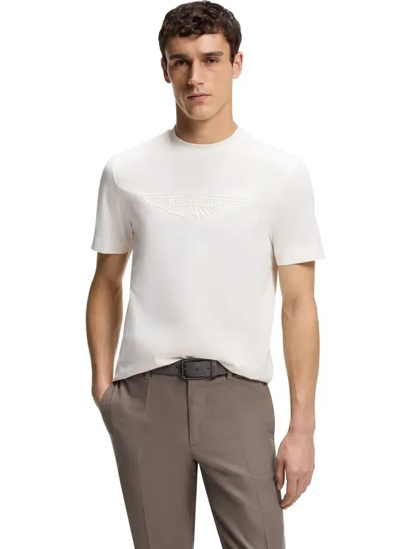 BOSS X Aston Martin Mercerized-cotton T-shirt With Wing Detail - White