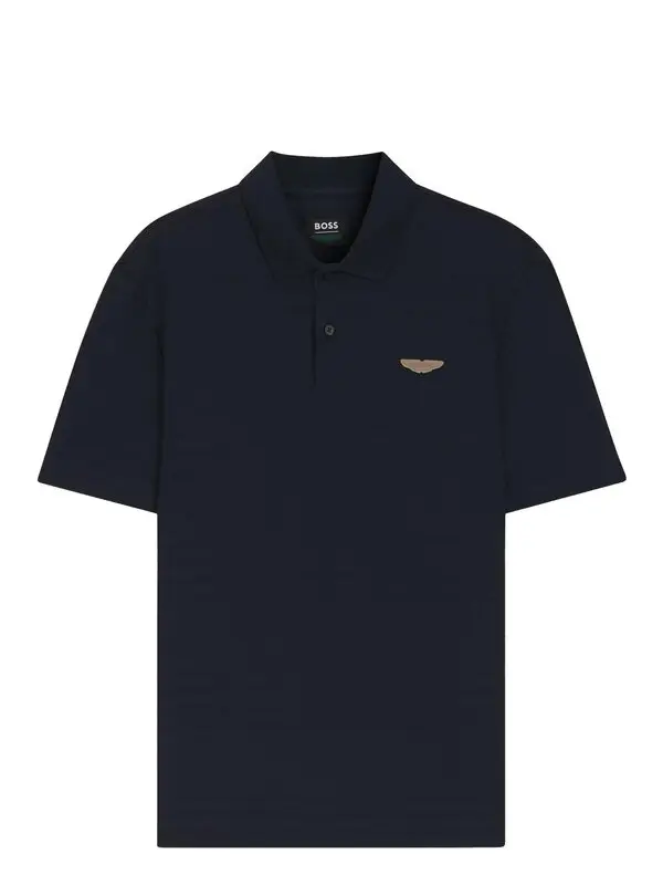 BOSS X Aston Martin Polo Shirt In Cotton Jacquard - Dark Blue