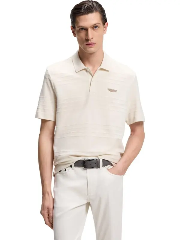 BOSS X Aston Martin Polo Shirt In Cotton Jacquard - White