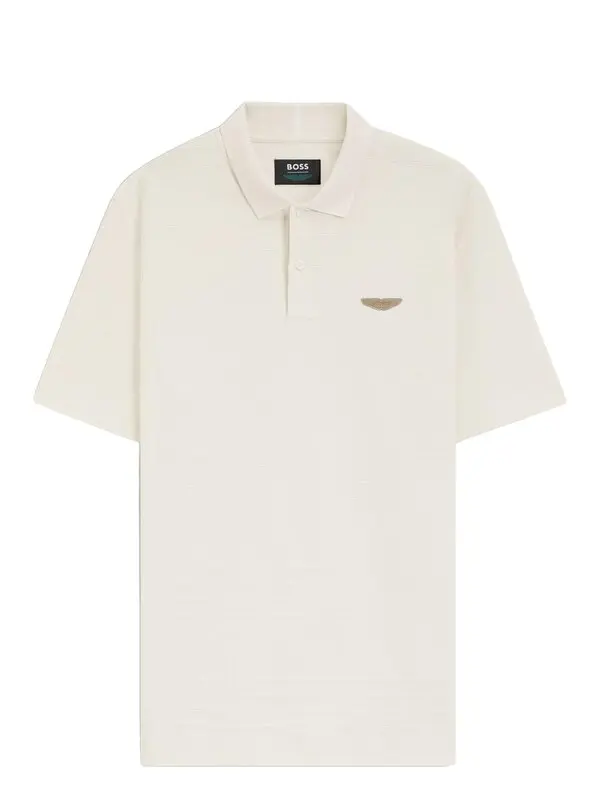 BOSS X Aston Martin Polo Shirt In Cotton Jacquard - White