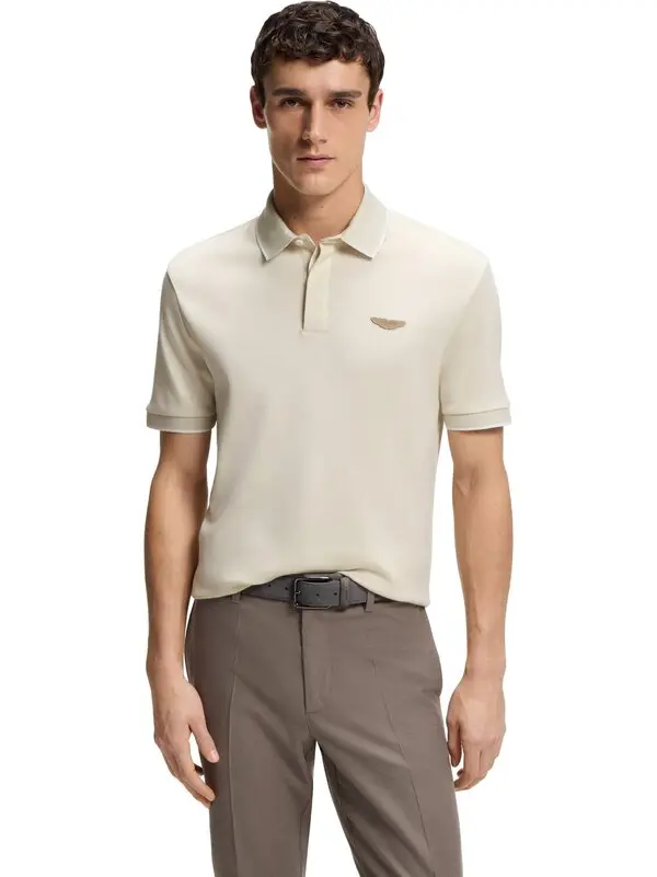 BOSS X Aston Martin Polo Shirt In Wool-cotton Piqu - White