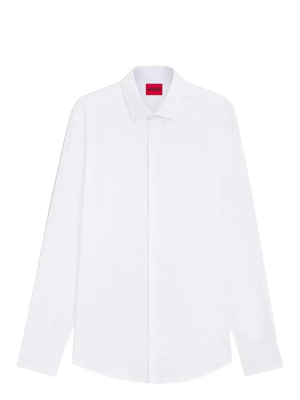 Hugo Slim-fit Shirt With Logo Jacquard - White