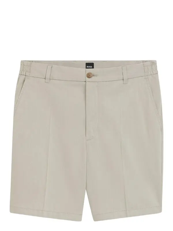 BOSS Modern Fit Stretch Cotton Shorts - Light Beige