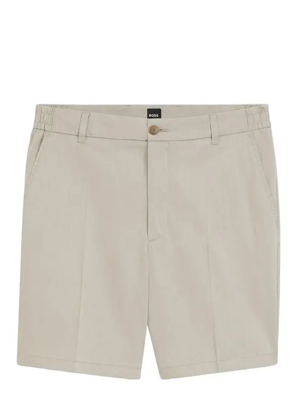 BOSS Modern Fit Stretch Cotton Shorts - Light Beige