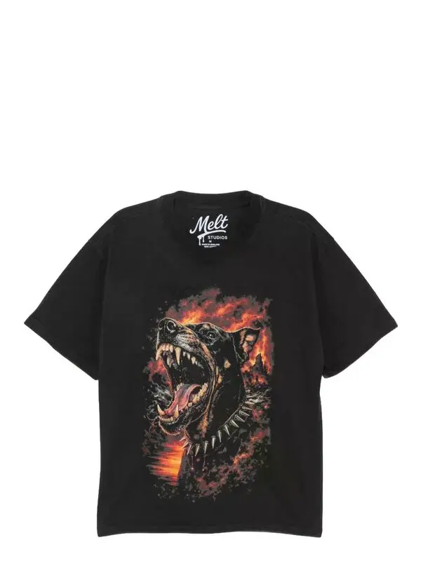 MELT Dog-print T-shirt - Black