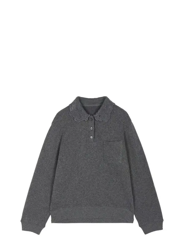 JNBY Lace-collar Sweater - Grey