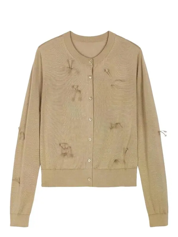 JNBY Graphic-embellished Knit Cardigan - Neutrals