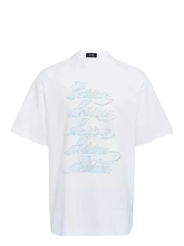 We11Done Logo-detail Ribbon T-shirt - White
