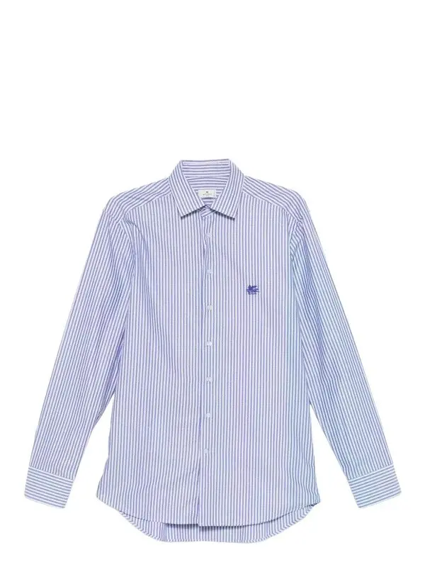 Etro Striped Logo Shirt - Blue